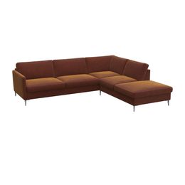 Ecksofa FLEXLUX, B:266cm H:85cm T:225cm, braun, 100% Polyester, Wohnzimmer, Sofas, "Fiore, L-Form, bequem und komfortabel durch hochwertigem