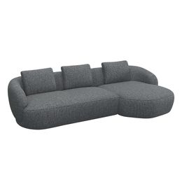 Wohnlandschaft FLEXLUX, B:276cm H:85cm T:146cm, gr&uuml;n, Sofas, "Torino, rund, L-Form, Sofa-Ecke mit Recamiere, Longchair-Sofa", Modernes, organisches