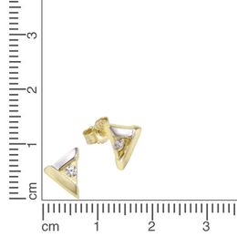 Vivance Damen Paar Ohrstecker "333 Gold zweifarbig Zirkonia wei&szlig;", one-size, Gold, bunt, Gold, Ohrringe