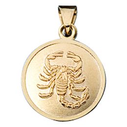 Jobo Damen Sternzeichenanh&auml;nger "Amor Anh&auml;nger Sternzeichen", Skorpion, Gelbgold 333gelbgold 333, Gelbgold 333, Schmuckanh&auml;nger, 333 Gold rund 12 mm