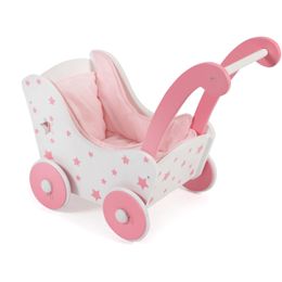Bayer Chic 2000 CHIC2000 Jungen Puppenwagen "aus Holz", pink, Mitteldichte Faserplatte (MDF), B:31cm H:45cm T:55cm, Puppenwagen