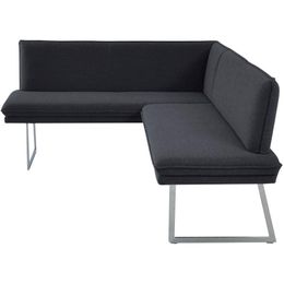 K+w Komfort & Wohnen Eckbank, H:86cm T:60cm, blau, K+W KOMFORT & WOHNEN, Esszimmer, Sitzb&auml;nke, mit Sattlernaht und schmaler Kufe, langer Schenkel rechts oder links