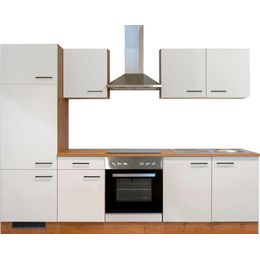 K&uuml;chenzeile Flex-Well, B:270cm H:200cm T:60cm, wei&szlig;, Komplettk&uuml;chen-Sets, "Vintea", wahlweise mit E-Ger&auml;ten, Gesamtbreite 270 cm