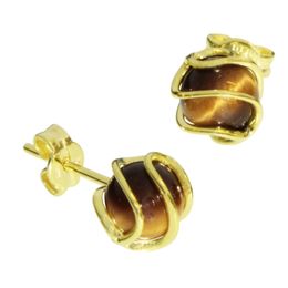 OSTSEE-SCHMUCK Damen Paar Ohrstecker "- Goldk&auml;fig - Gold 333/000 - Tigerauge", Gelbgold 333, gold, Gelbgold 333, Ohrringe