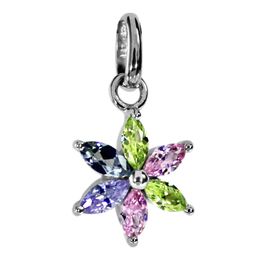 OSTSEE-SCHMUCK Damen Kettenanh&auml;nger "OSTSEE-SCHMUCK Anh&auml;nger Bl&uuml;te Anh&auml;nger Bl&uuml;te", 15 x 10mm, Silber 925 (Sterlingsilber), 0,7 g, wei&szlig;, Silber 925