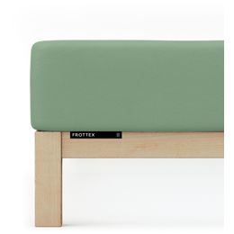 Bettlaken Schlafgut, L:200cm, gr&uuml;n, Frottee, Obermaterial: 75% Baumwolle, 25% Polyester, Bettlaken, "Frottex Spannbettlaken", MADE IN GREEN by