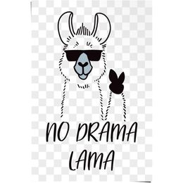 Poster Reinders, B:61cm H:91,5cm, wei&szlig;, Papier, Bilder, "No Drama Lama"