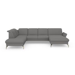 Sit & More Wohnlandschaft SIT & MORE, B:338cm H:84cm T:207cm, grau, Sofas, "Fashion U-Form", wahlweise mit Kopfteilverstellung, Vorziehsitz, motorisch,