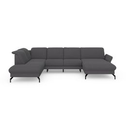 Sit & More Wohnlandschaft SIT & MORE, B:338cm H:84cm T:207cm, braun, Sofas, "Fashion U-Form", wahlweise mit Kopfteilverstellung, Vorziehsitz, motorisch,