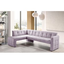 Essbank, B:245cm H:83cm T:159cm, rosa, exxpo - SOFA FASHION, K&uuml;che, Sitzb&auml;nke, "Barista, bequem und elegant, hohe Bodenfreiheit", Eckbank Barista