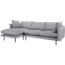 Ecksofa Home Affaire, B:255cm H:88cm T:103cm, grau, Struktur fein (100% Polyester);Filzoptik (100% Polester), Wohnzimmer, Sofas, "Somba L-Form", mit