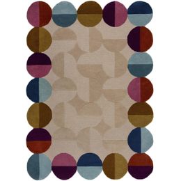 Wollteppich FLAIR RUGS, B:120cm H:12mm L:170cm, rosa, Wolle, Teppiche, "Mia Scallop 2", in Jakobsmuschel-Form