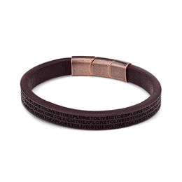 Fynch-Hatton Herren Lederarmband "Schmuck Geschenk Armband The Leather Classic", 22,5cm, Edelstahl Leder, braun, Edelstahl, Leder, Armbänder