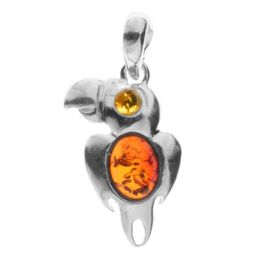 OSTSEE-SCHMUCK Damen Kettenanh&auml;nger "OSTSEE-SCHMUCK Anh&auml;nger Papagei Anh&auml;nger Papagei", 30x14mm, Silber 925 (Sterlingsilber), 2 g, wei&szlig;, Silber 925