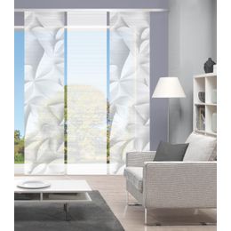 Schiebegardine Vision, B:60cm H:260cm, grau, Polyester, Wohnzimmer, Gardinen, "FLYNN", SET,SCHIEBEVORHANG,BAMBUS,DIGITALDRUCK