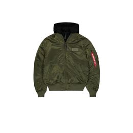 Herren Bomberjacke "MA-1 D-Tec", grün, Gr. M, Alpha Industries, Obermaterial: 100% Nylon, Futter: 100% Nylon, Kapuze: 75% Baumwolle, 25% Polyester,