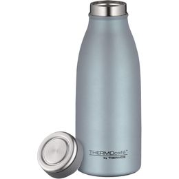 THERMOCAF&Eacute; Isolierflasche "TC BOTTLE, aus doppelwandigem Edelstahl, sp&uuml;lmaschinenfest", 350ml, silber, Trinkflaschen, gummierter Drehverschluss,