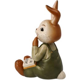 Goebel Osterhase "Hasenschule - Fr&uuml;h &uuml;bt sich", B/H/T: 6,5cm x 4,5cm x 10cm, bunt, Dekofiguren, Sammelfigur, Hase beim Lesen