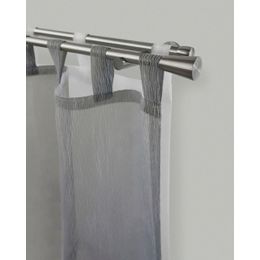 Gardinenstange Garesa, L:320cm &Oslash;:16mm, silber, Metall, Gardinenstangen, "ROSA", Vorhanggarnitur, verl&auml;ngerbar, Endknopf Stumpf, ohne Ringe