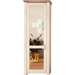 Garderobenschrank, B:74cm H:207cm T:42cm, beige, SET ONE BY Musterring, Flur, Schr&auml;nke, "york", mit Spiegel Typ 01/Typ 12, im Landhausstil