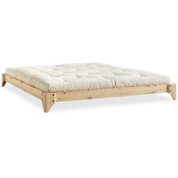 Futonbett Karup Design, B:188cm, beige, Betten, "Elan Bettgestell, massiv Kiefernholz, minimalistisches Scandi Design", Inklusive Lattenrost, in