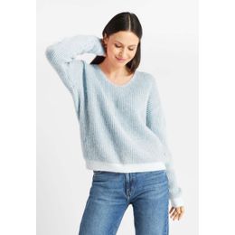 Frieda & Freddies New York Damen Strickpullover "Pullover", blau, Gr. 38, FRIEDA & FREDDIES, unifarben, 32% Alpaka, 32% Wolle, 30% Polyamid, 6% Elasthan, Pullover