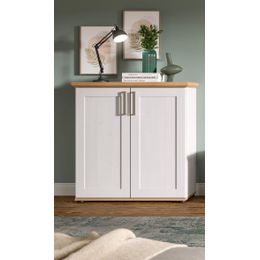 Kommode Home Affaire, B:84cm H:88cm T:37cm, wei&szlig;, Holzwerkstoff, Wohnzimmer, Sideboards, "Cosenza", Cosenza Highboard 88 cm, 2 T&uuml;ren, 3 F&auml;cher,