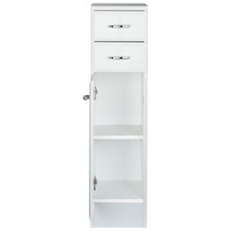 Midischrank Welltime, B:25cm H:99cm T:35cm, wei&szlig;, MDF, Spanplatte, Badezimmer, Schr&auml;nke, "Rallye", Breite 25 cm, mit wechselbarem T&uuml;ranschlag
