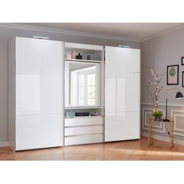 Schwebet&uuml;renschrank wimex, B:300cm H:216cm T:65cm, wei&szlig;, Schr&auml;nke, "Magic by fresh to go", mit drehbarer Spiegelt&uuml;r