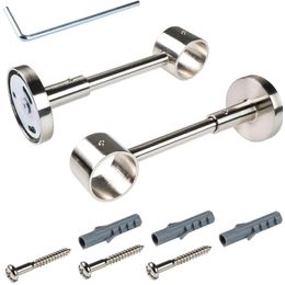 Tr&auml;ger Liedeco, L:14,5cm &Oslash;:2,8cm, silber, Gardinenstangenhalterungen, f&uuml;r Gardinenstangen &Oslash; 28 mm