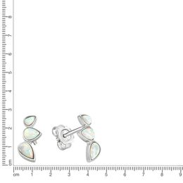 Vivance Damen Paar Ohrstecker "925/- Sterling Silber rhodiniert synth. Opal", one-size, Silber 925 (Sterlingsilber), wei&szlig;, Silber 925