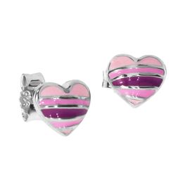 OSTSEE-SCHMUCK Damen Paar Ohrstecker "- kleines Herz - Silber 925/000 -", Silber 925 (Sterlingsilber), lila, Silber 925 (Sterlingsilber), Ohrringe
