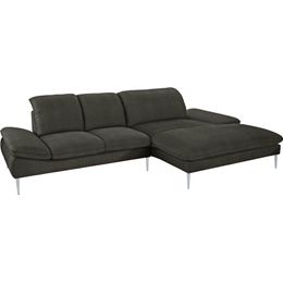 Ecksofa W.Schillig, B:310cm H:87cm T:185cm, gr&uuml;n, Chenille-Flachgewebe R66 (85% Polyester, 15% Nylon);Longlife Xtra-Leder Z59: Glattleder mit