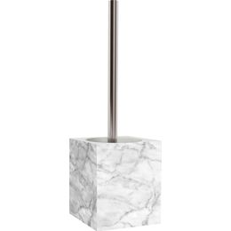 WC-Reinigungsb&uuml;rste Sanilo, B:9,5cm H:11,2cm L:9,5cm, grau, Edelstahl, Kunststoff, Reinigungsb&uuml;rsten, "Marmor", eckige Form, mit auswechselbarem