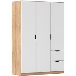 Kleiderschrank Rauch, B:136cm H:197cm T:54cm, weiß, Schlafzimmer, Schränke, "Freising geräumiger Schrank Garderobe Schlafzimmerschrank", mit