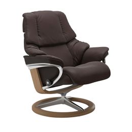stressless Relaxsessel "Reno" Set, Relaxsessel mit Hocker, mit Hocker, mit Signature Base, Gr&ouml;&szlig;e S, M & L, Gestell Eiche
