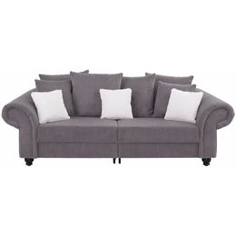 Big-Sofa Home Affaire, B:242cm H:90cm T:103cm, grau, Samtcord »Ribbon« (88% Polyester 12% Polyacryl);Luxus-Microfaser (100% Polyester), Sofas, "King