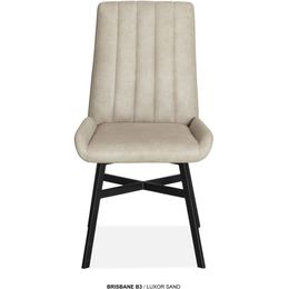 Esszimmerstuhl OMG DESIGN, B:51cm H:93cm T:61,5cmsand, schwarz, sand, Polyester, St&uuml;hle, "Brisbane", Esszimmerstuhl, pflegeleichter Bezug