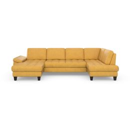 Sit & More Wohnlandschaft SIT & MORE, B:338cm H:88cm T:172cm, gelb, 100% Polyester, Sofas, "Westham U-Form", wahlweise mit Bettfunktion, Bettkasten,