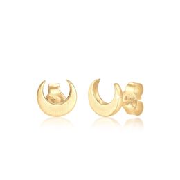 Elli Damen Paar Ohrstecker "Mond Halbmond Matt 925 Silber", onesize, ohne Stein, Silber 925 (Sterlingsilber), gold, Silber 925 (Sterlingsilber),