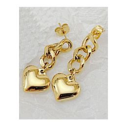 Firetti Damen Paar Ohrstecker "Schmuck Geschenk Ohrschmuck Herz", Edelstahl, gold, Edelstahl, Ohrringe