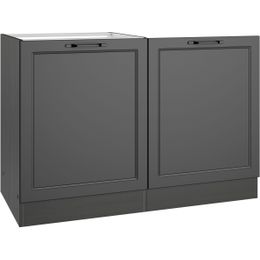 Sp&uuml;lenschrank KOCHSTATION, B:120cm H:82cm T:60cm, grau, Holzwerkstoff, MDF, K&uuml;che, Schr&auml;nke, "KS-Lana", Breite 120 cm