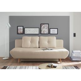 Schlafsofa Home Affaire, B:200cm H:88cm T:99cm, braun, Wohnzimmer, Sofas, "Segmon", einfach in ein bequemes Bett umwandeln, inklusive Bettkasten