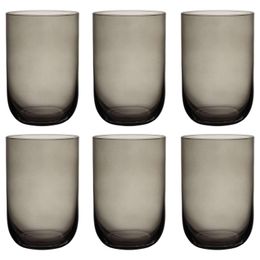Longdrinkglas "Longdrinkbecher Like Glass 385 ml 6er Set", 6 tlg., grau, LIKE. BY VILLEROY & BOCH, Trinkgef&auml;&szlig;e