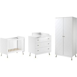 Babym&ouml;bel-Set Vipack, wei&szlig;, MDF, Schlafzimmerm&ouml;bel-Sets, 4- tlg. bietet alles f&uuml;r Ihr Kinderzimmer, Ausf. satin wei&szlig; lackiert