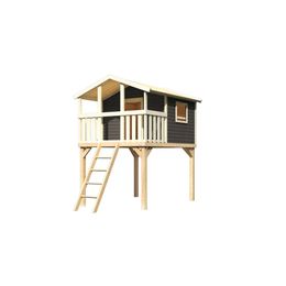 Akubi Kinder Spielturm "Benjamin", grau, Holzwerkstoff, B:225cm H:309cm T:250cm, Spielt&uuml;rme, BxTxH: 225x250x309 cm