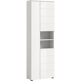 Hochschrank Welltime, B:60cm H:190cm T:34cm, wei&szlig;, FSC-zertifizierter Holzwerkstoff, Badezimmer, Schr&auml;nke, "Biel, 190 cm, 3 T&uuml;ren, 2 offene F&auml;cher",