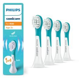 Herren Aufsteckbürsten "For Kids", 4 Stk., transparent, PHILIPS SONICARE, Zahnbürstenköpfe, für Milchzähne geeignet, ab 3 Jahren, für jedes Sonicare