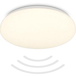 B.K.LICHT LED Deckenleuchte "BK_DL1614 Bad Deckenlampe mit Bewegungsmelder, 3m Reichweite", 1, Ø 27cm H: 6,5cm, 1 Stk., weiß, Wohnzimmer, Leuchten,
