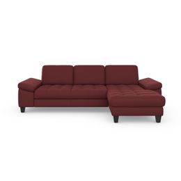 Sit & More Ecksofa SIT & MORE, B:275cm H:88cm T:172cm, rot, 100% Polyester, Wohnzimmer, Sofas, "Westham L-Form", Recamiere, mit oder ohne Bettfunktion,